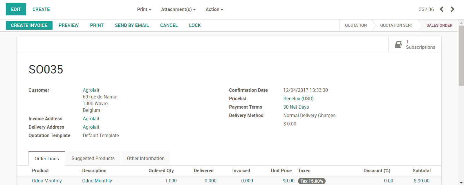 Sell subscriptions — Odoo 16.0 documentation